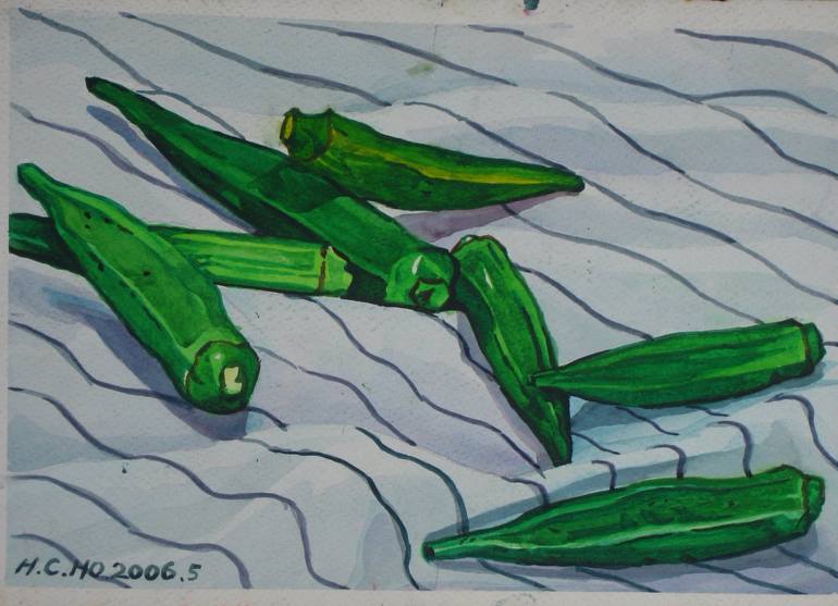 Okra Painting by Huey-Chih Ho | Saatchi Art