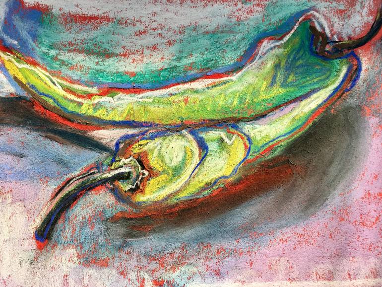 Pair of Peppers Painting by Stephanie Rose Bird | Saatchi Art