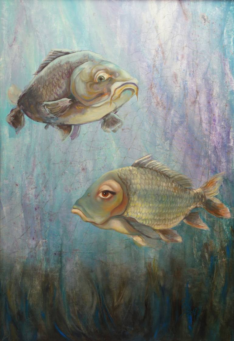 Big fish (with an attitude) Painting by Dragana Malesevic | Saatchi Art