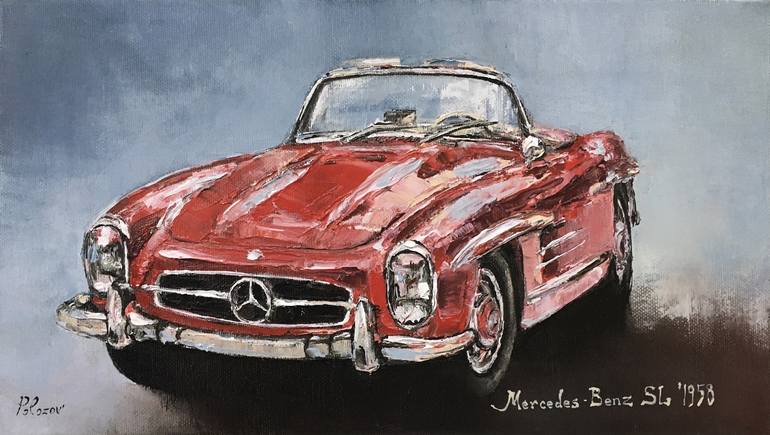 Mercedes - Benz Sl Painting by Andrii Polozov | Saatchi Art
