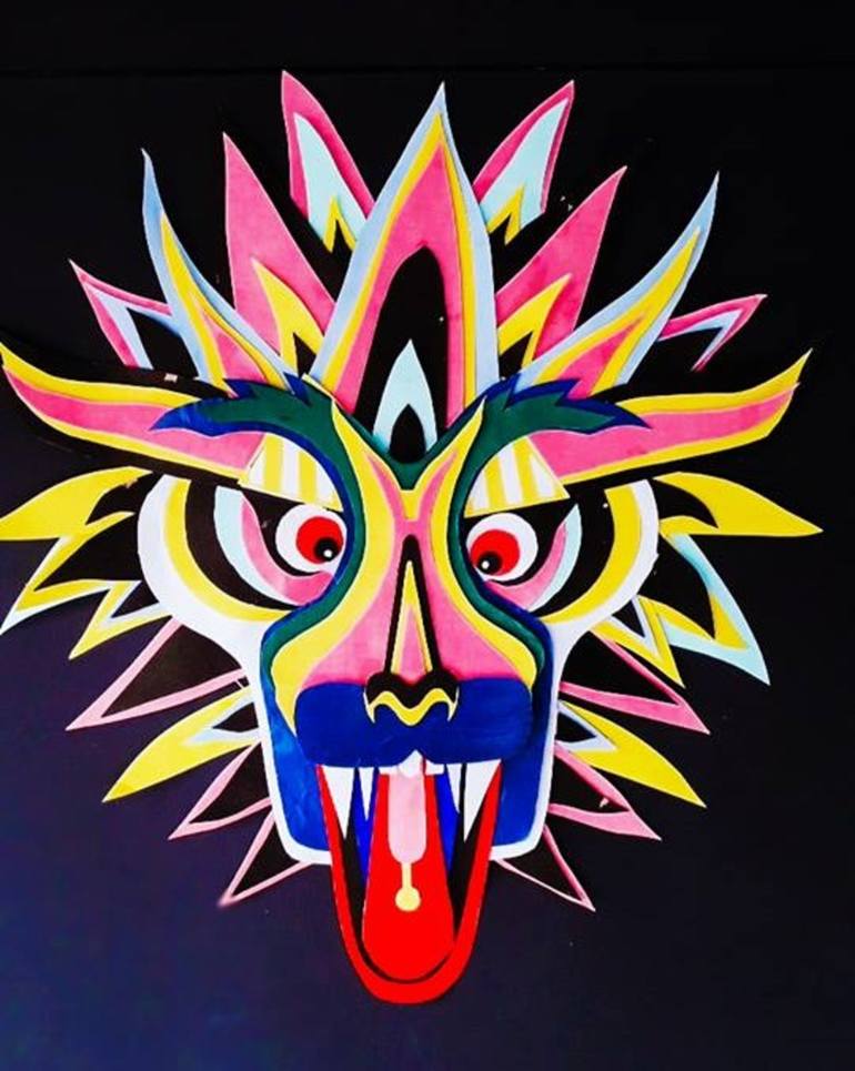 Paper Art - Dragon Face Sculpture by Ullas Krishnan | Saatchi Art