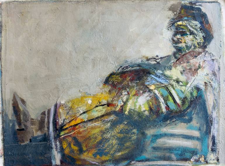 reclined figer Painting by Daniel Giraudo | Saatchi Art