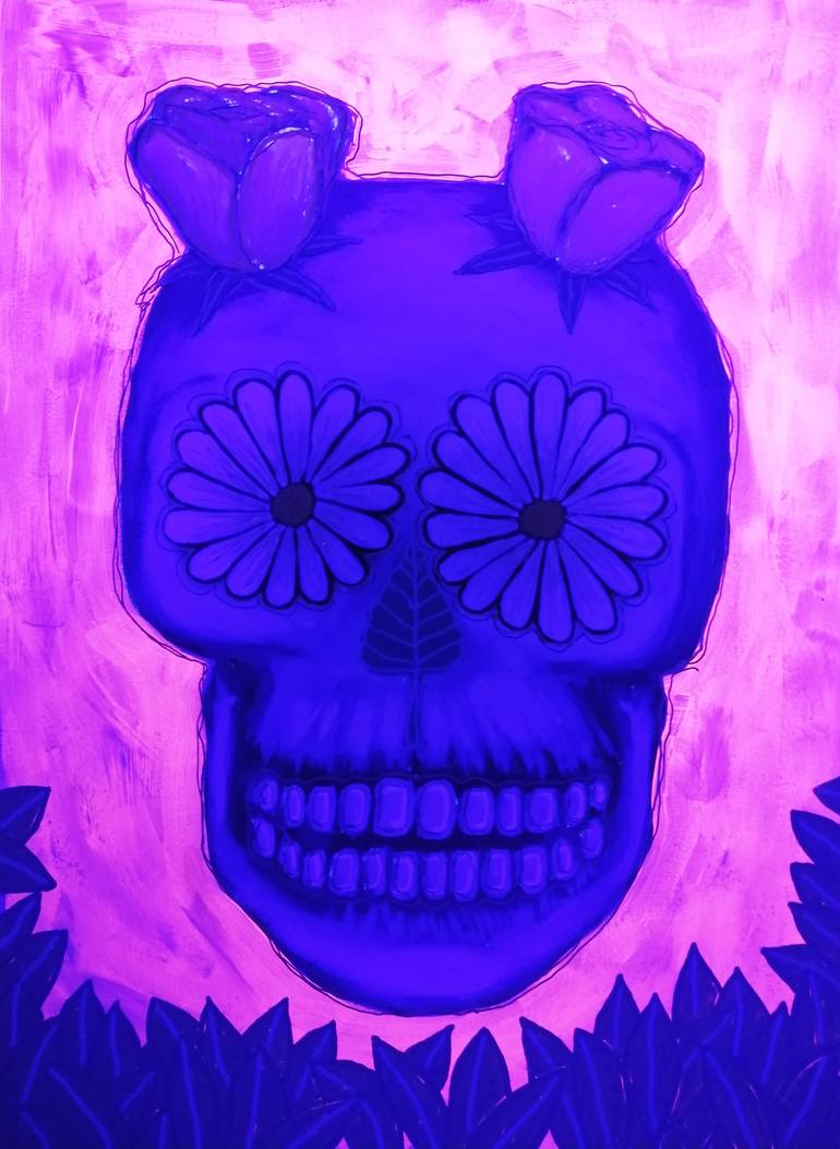 Pink skull Painting by Lukas Pavlisin | Saatchi Art