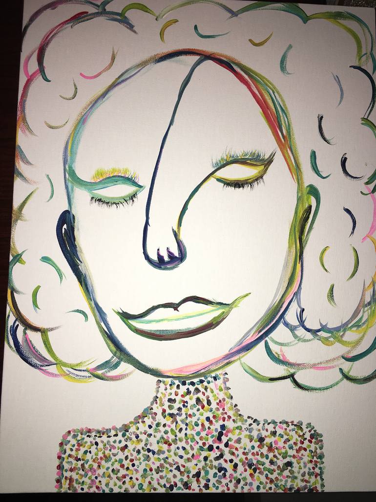 Colorful Lady Painting by Karrington Burke | Saatchi Art