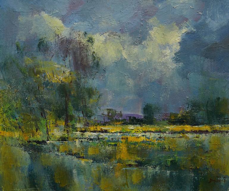 Monsoon Sky-I Painting by Dhwoj Gurung | Saatchi Art