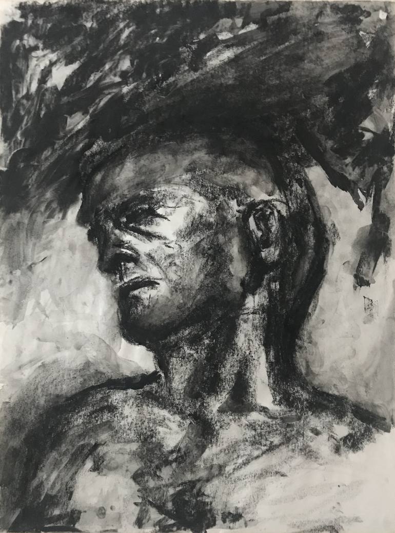 Sketch of a man leaning his head Drawing by I oN | Saatchi Art