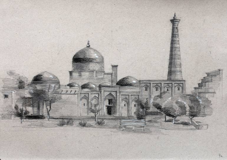 Khiva Drawing by Fotima Sharipova | Saatchi Art