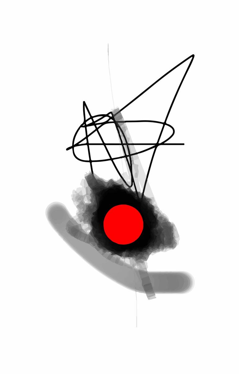 The Red DOT Painting by Dragos Nicolae Dragomirescu | Saatchi Art