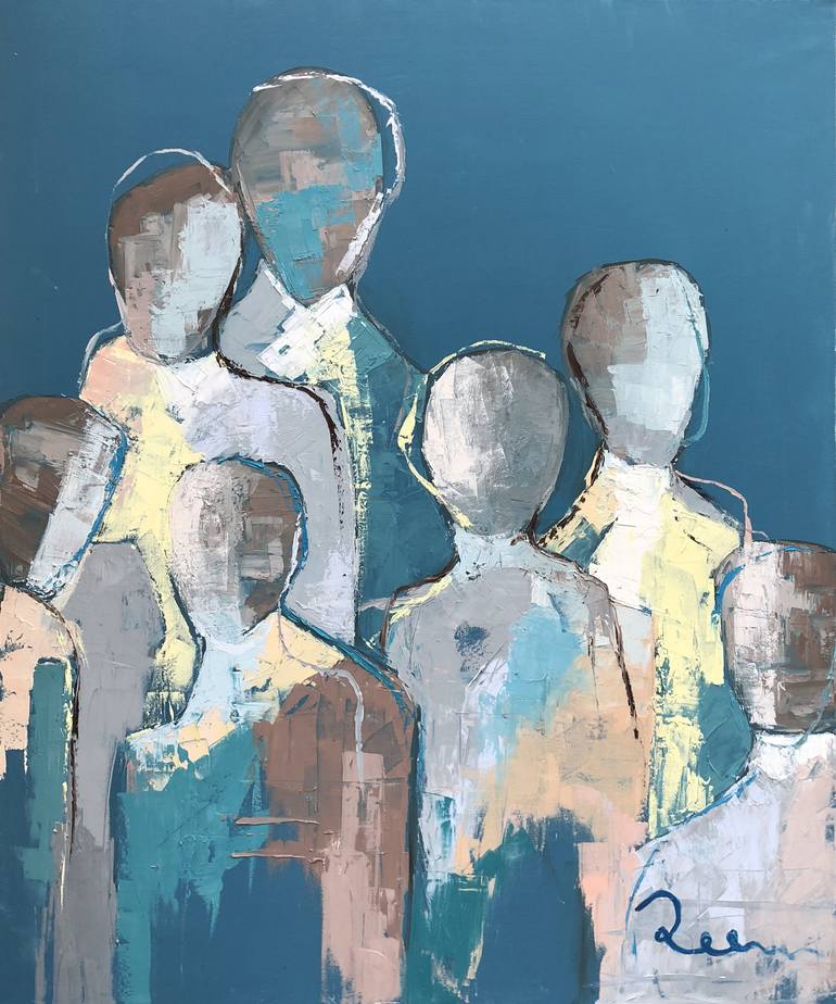 Blue Serenity Painting by Reem Khader | Saatchi Art