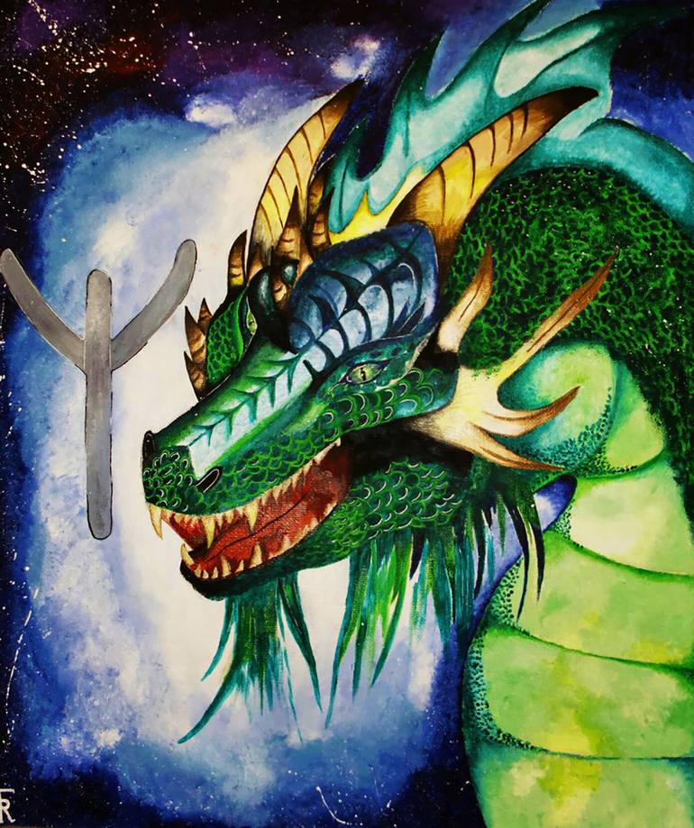 Dragon - protector Painting by Margaret Kleba | Saatchi Art