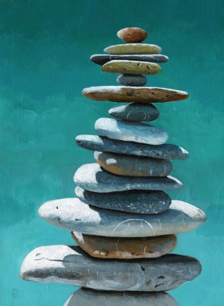 Stacked Painting by Ria Hills | Saatchi Art