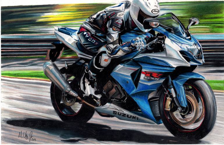 2012 Suzuki GSX-R1000 Drawing by Mickey Chaney | Saatchi Art