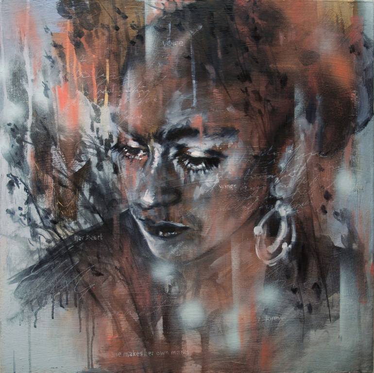 Hearts Aflame (Frida) Painting by Toni Cogdell | Saatchi Art