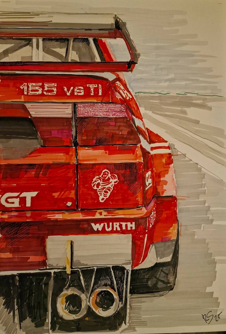 Alfa Romeo 155 DTM Painting by Roman Chvedov | Saatchi Art