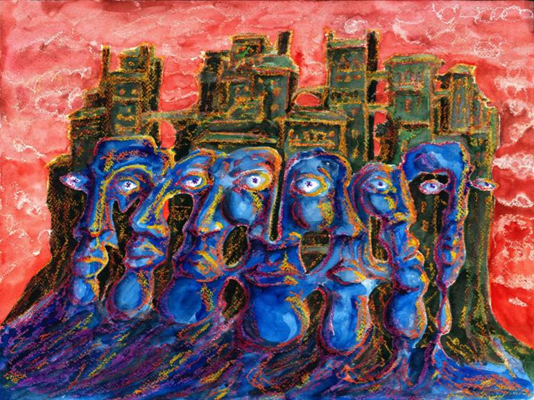 The Builders Painting by Fosco Marigo | Saatchi Art