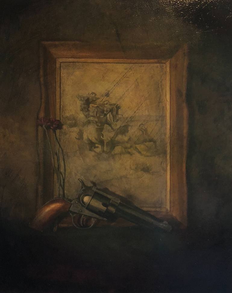 Untitled (Still Life with Revolver) Painting by Nathan Scealf | Saatchi Art