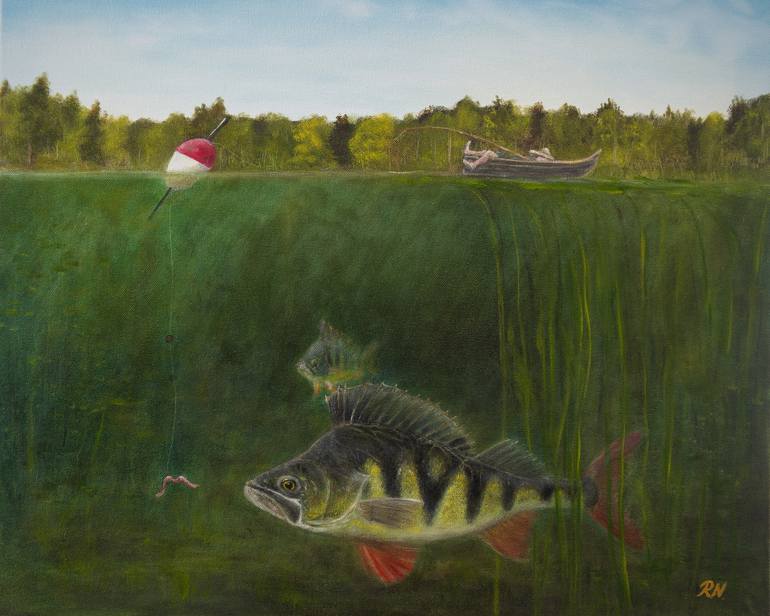 Lazy angler Painting by Roger Nilsson | Saatchi Art