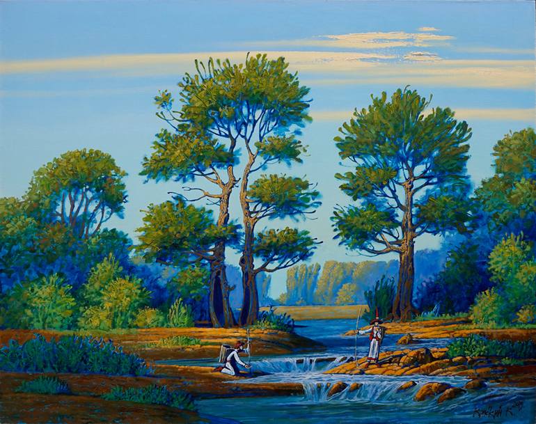 River Rapid Painting by Konstantin Kansky | Saatchi Art