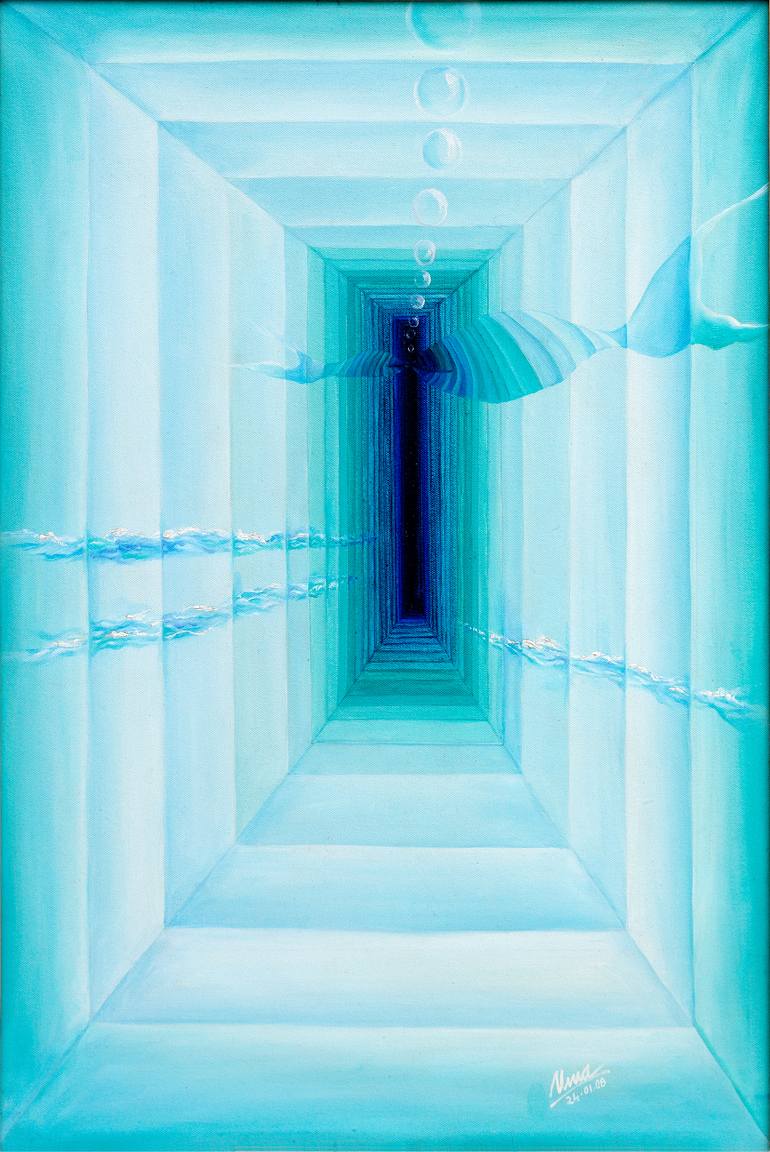 Fathomless Ocean Painting by Uma Ramakrishnan | Saatchi Art