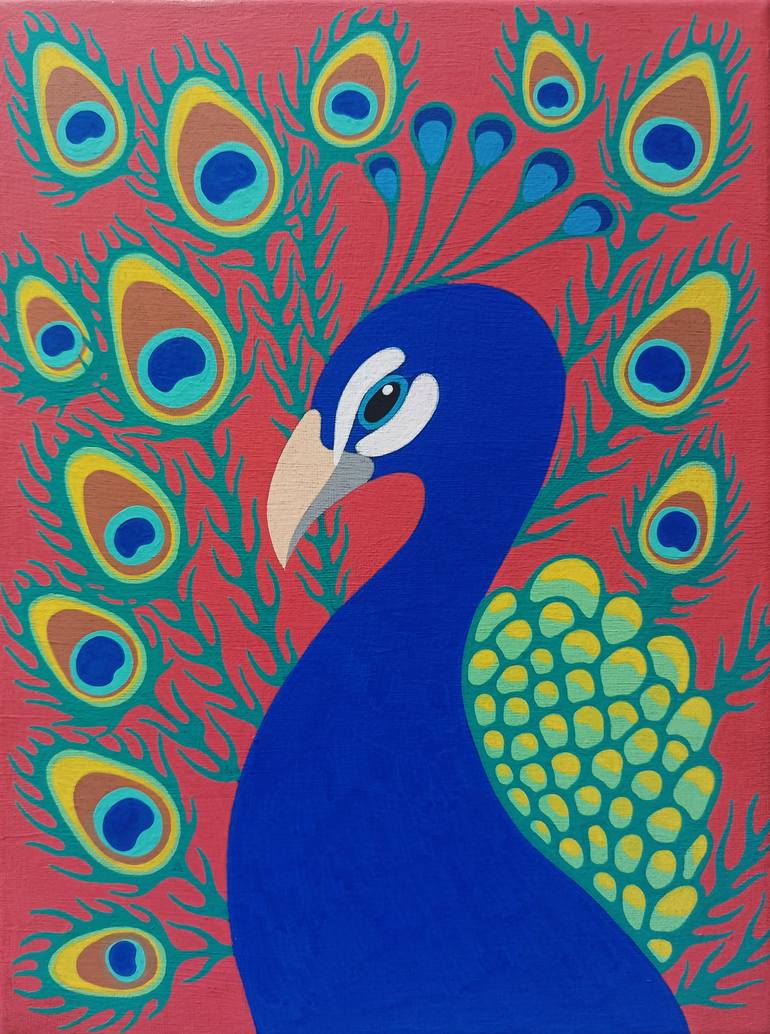 Tropical Eden n.13 - Peacock Painting by Veronika Demenko | Saatchi Art