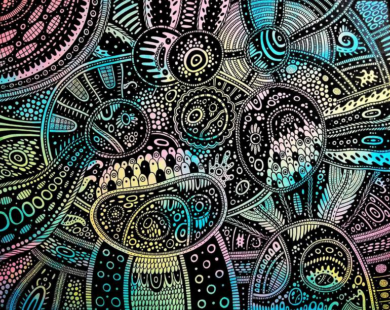 Black Pattern n.9 Painting by Veronika Demenko | Saatchi Art