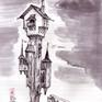 Strange Castle nr 2 Drawing by Piotr Olszowka | Saatchi Art