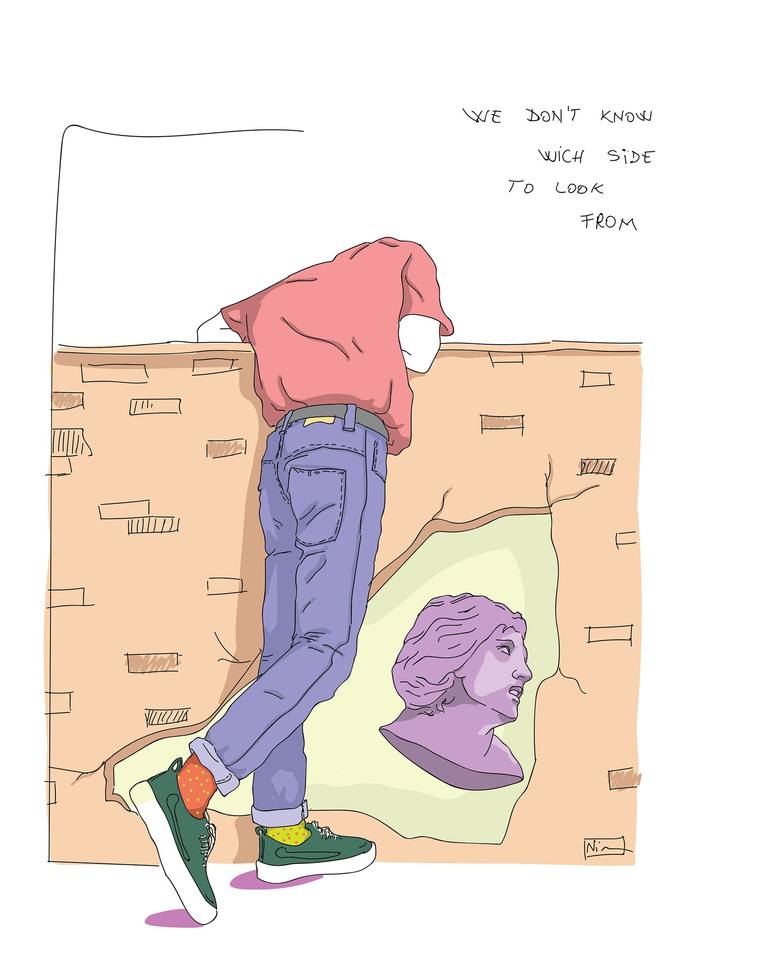 Where to look Drawing by Nicolae-Titus Ungureanu | Saatchi Art