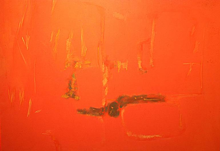 Italian city buildings Red Painting by Rhonda Whitehead | Saatchi Art