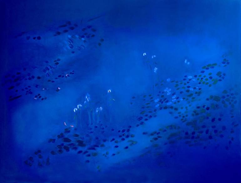 Ultramarine Blue Water Series Painting by Rhonda Whitehead | Saatchi Art