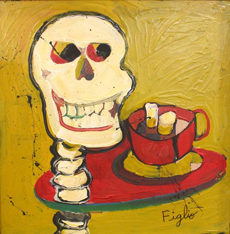 Momento Mori, 2025 skull with Marshmellow teeth Painting by Ronald ...