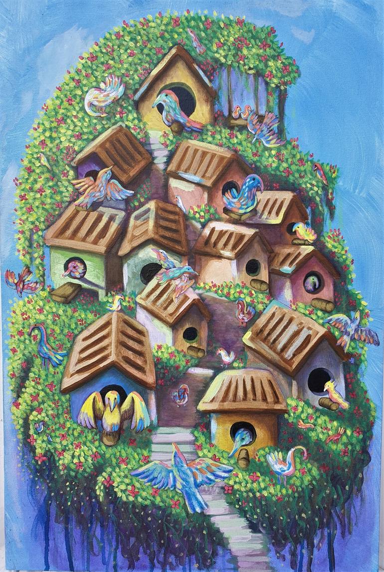 Home Painting by Lawrence Tulio | Saatchi Art