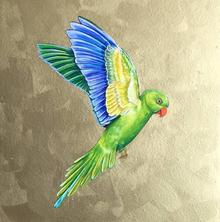 Hyde Park Parakeet #2 Painting by Victoria Heald | Saatchi Art