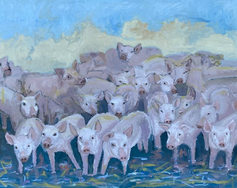Possessed Pigs Painting by Markenzy Cesar | Saatchi Art