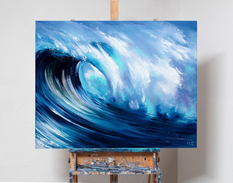 Blue Wave Painting by Bozhena Fuchs | Saatchi Art