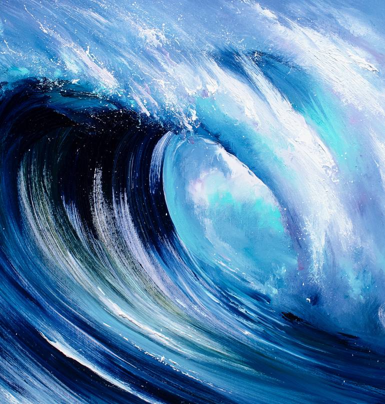 Blue Wave Painting by Bozhena Fuchs | Saatchi Art