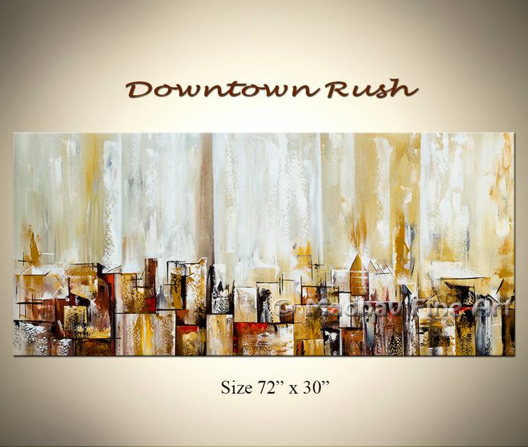 Downtown Rush Painting by Madhav Fine Art | Saatchi Art