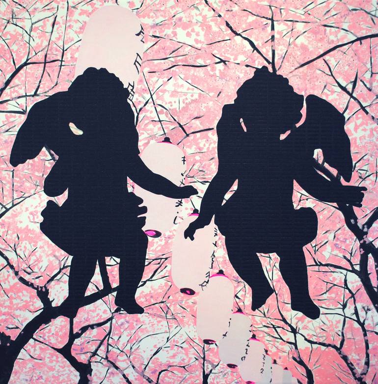 Sakura Angels Painting by Angel Pastor | Saatchi Art
