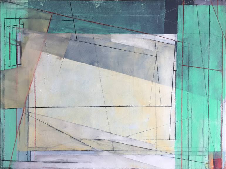 Emerald Sky Field Painting by Richard Rosa | Saatchi Art