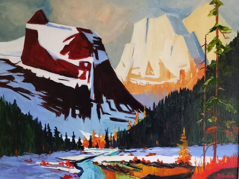In the rockies Painting by Richard Brodeur | Saatchi Art
