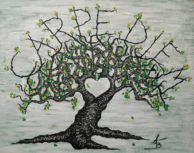 Carpe Diem Love Tree Drawing by Aaron Bombalicki | Saatchi Art