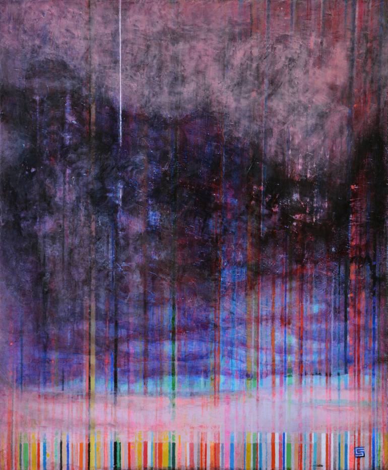 Color Stripe Burn Painting by Cameron Smith | Saatchi Art