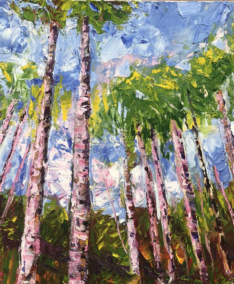 Cathedral of Aspen Trees Painting by Kate Haas | Saatchi Art