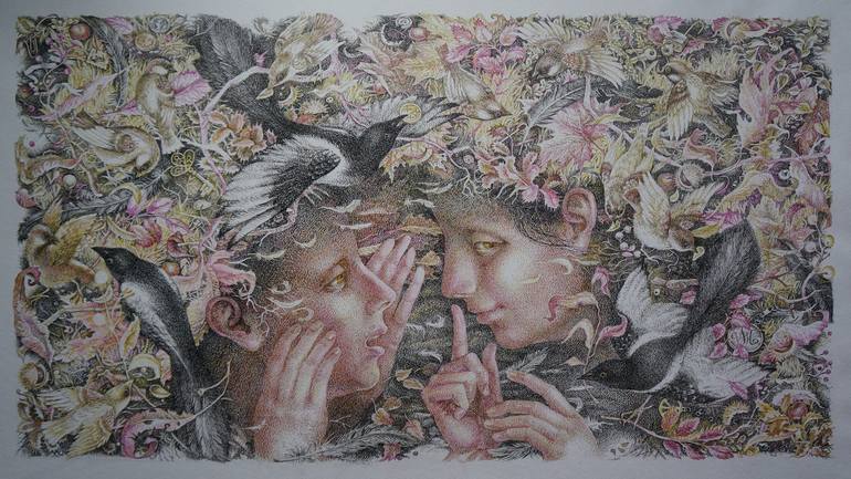 only the rustle of autumn foliage Drawing by Anastasiia Milkovytska ...