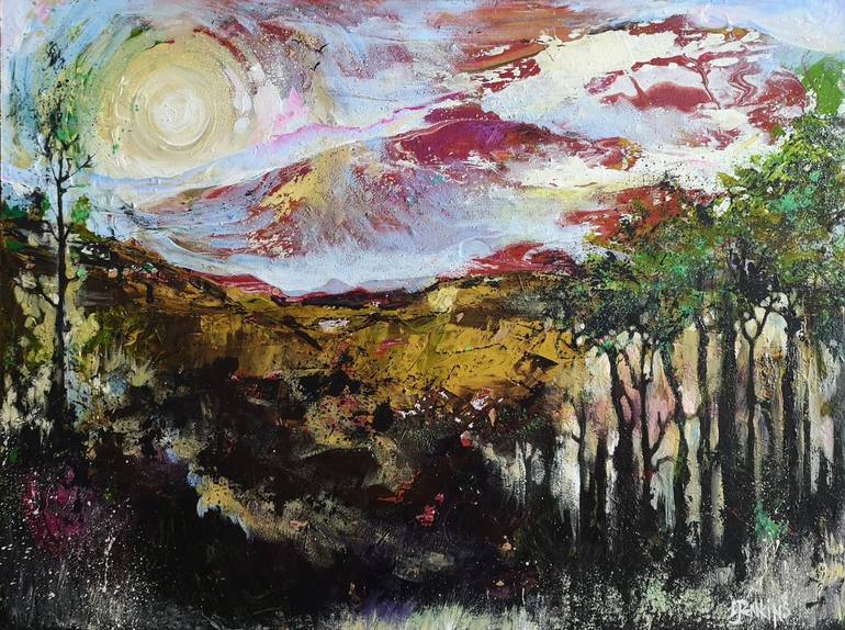 Red Mountain Painting by Cherianne Dawn | Saatchi Art