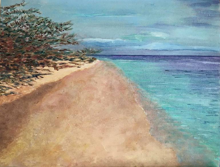 Beach, Water, Bush Painting by Sharon Rosenfeld Scott | Saatchi Art