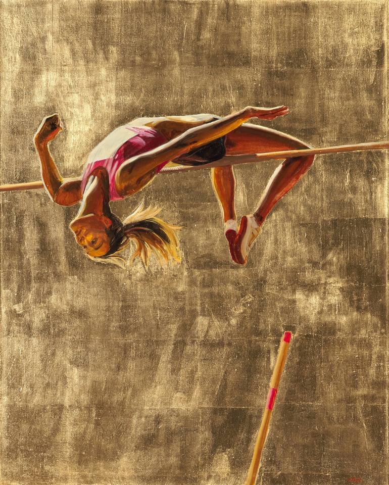 Jump in gold Painting by Anastassia Markovskaya | Saatchi Art