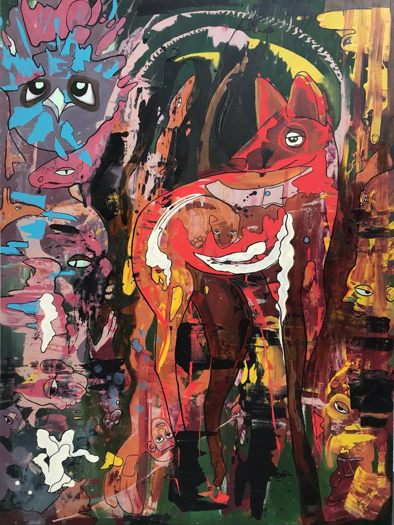 Borochi y Arpía Painting by Danilo Mileta | Saatchi Art