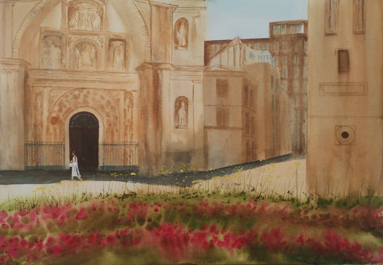 Plaza de Santa Engracia, Zaragoza Painting by Carmen Alvarez | Saatchi Art