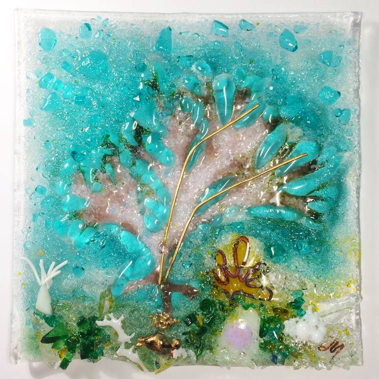 Irish Glass miniature Seaweed Sculpture by Maura Whelan | Saatchi Art