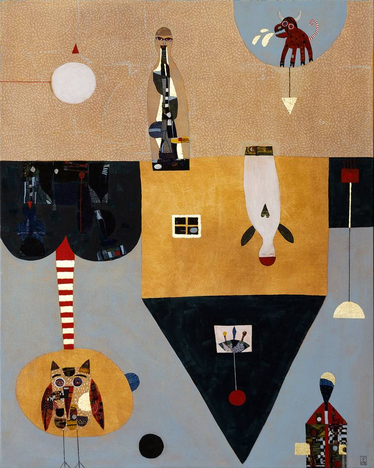 Her World turned on Her Head Painting by Lona Verlich | Saatchi Art